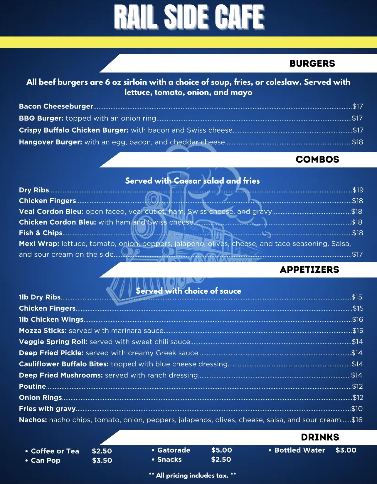 Rail Side Cafe Menu – CN Curling Club